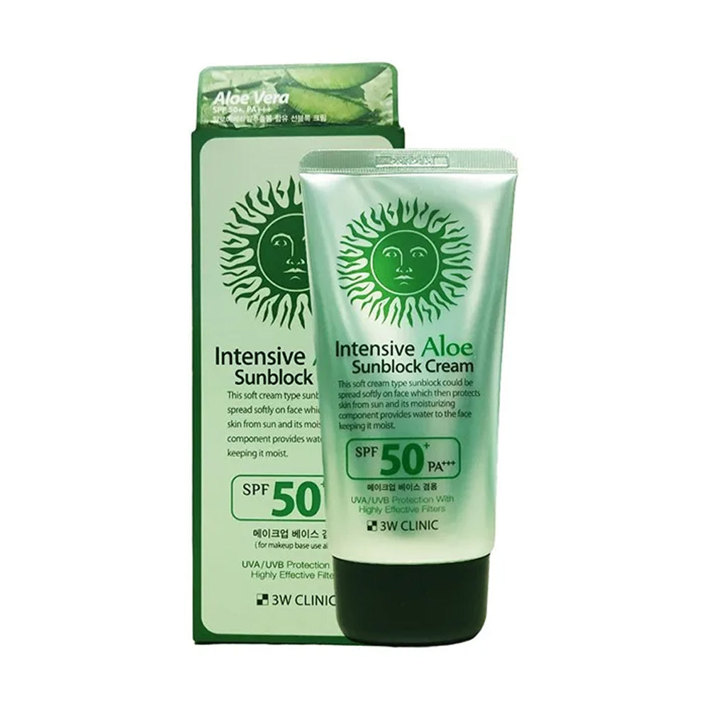 3W CLINIC Intensive Aloe Sunblock Cream SPF50+ PA+++ (70ml) - Threebs ...