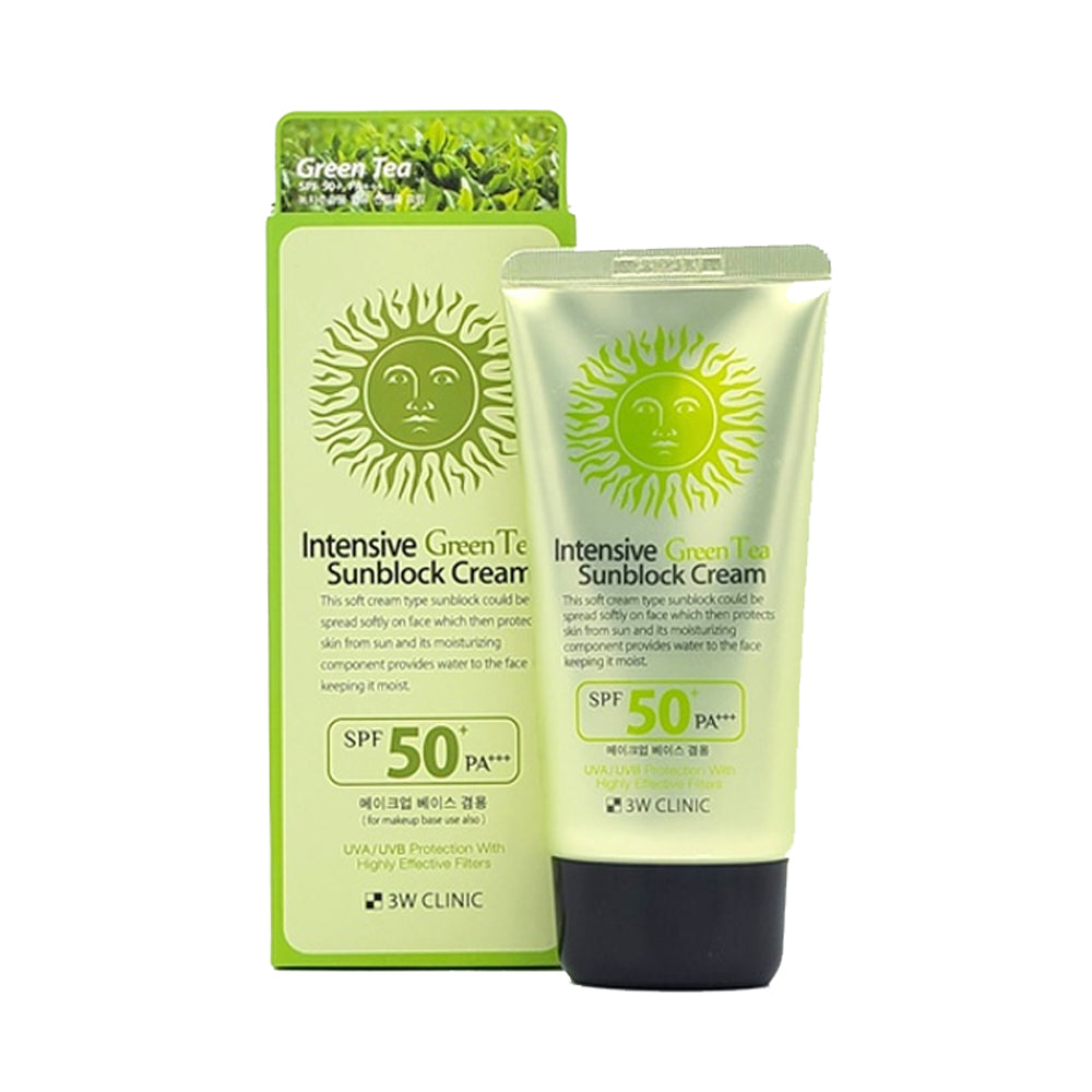 3W CLINIC Intensive Green Tea Sunblock Cream SPF50+ PA+++ (70ml ...