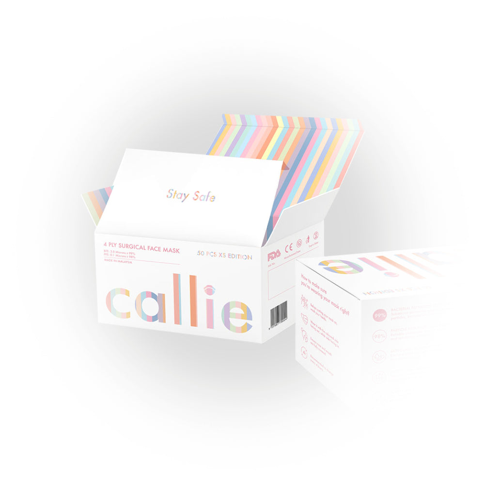 Callie Mask 4 Ply Surgical Face Mask XS Edition - Kids Version (50pcs ...